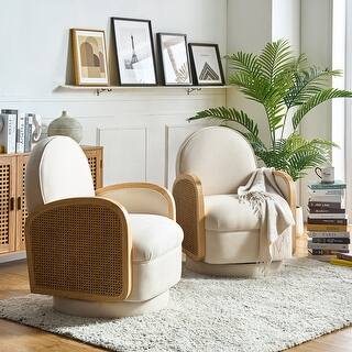 Maureen Modern Rattan 360 Degree Swivel Chair Set of 2 by HULALA HOME ...