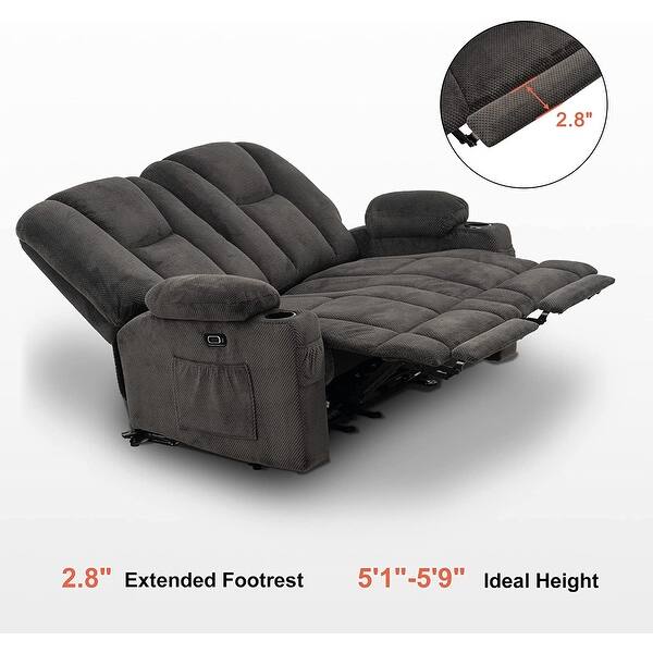 MCombo Electric Power Reclining Sofa with Massage and Lumbar Heat ...