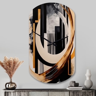 Designart - Gold Touch Art Deco I - Abstract Large Wall Clocks - Metal ...