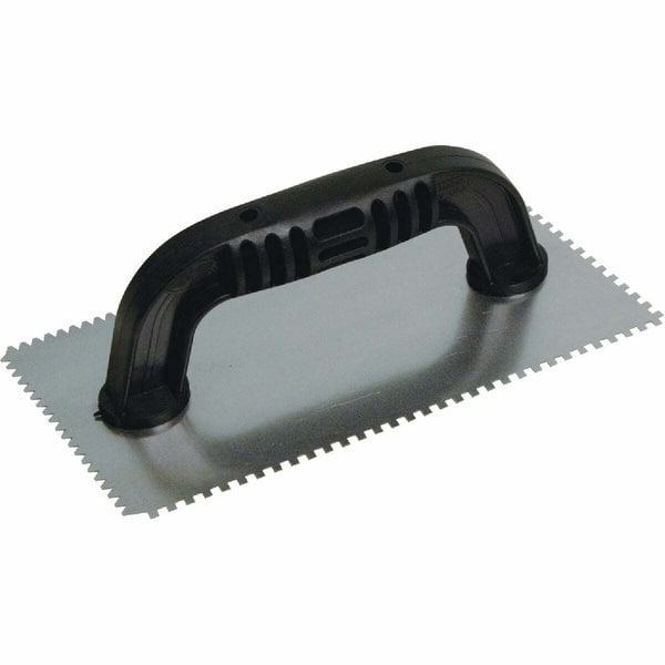 QLT 1/8 In. Square Notched & 1/8 In. Flat V-Notched Trowel w/Black ...