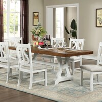 Furniture of America Sylmer White 86-inch Wood Expandable Dining Table ...