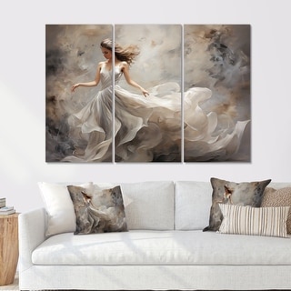 Designart "Contemporary Grey Ballet Dance Symphony" Dance Canvas Set of ...