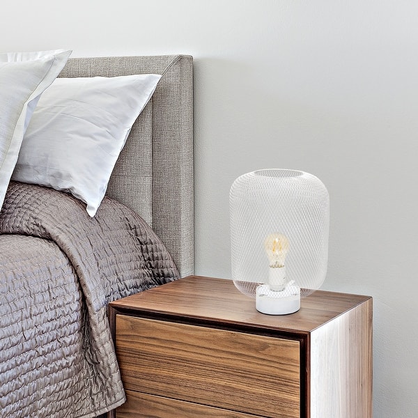 Simple Designs Metal Mesh Industrial Table Lamp - Bed Bath & Beyond ...