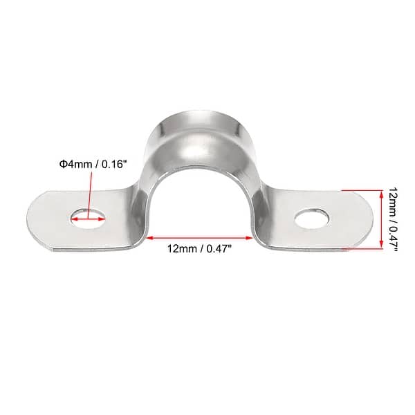 14mm(0.55") Rigid Pipe Strap 2 Holes Tube Straps 201 Stainless Steel ...