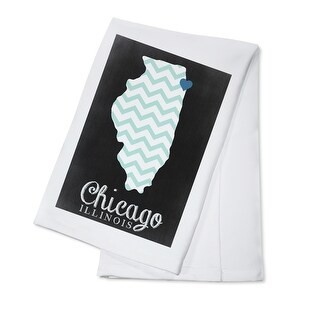 Chicago, Illinois - Chalkboard - LP Artwork (100% Cotton Towel ...