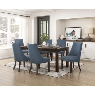 Classic Transitional Dining Set Dark Brown Finish Table and Side Chairs ...