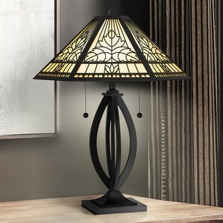 Luxury Cottagecore Tiffany Table Lamp, 22.75"H x 18"W, with Western ...