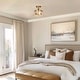 Haye Modern Gold 2-Light Semi-Flush Mount Seeded Glass Ceiling Light ...