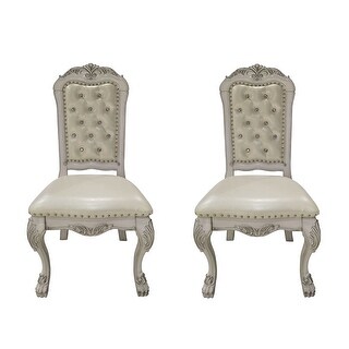 Set of 2 Fabric Upholstered Dining Chairs in Bone White - Bed Bath ...