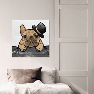 Oliver Gal 'Dapper Frenchman' Animals Wall Art Canvas Print Dogs and ...
