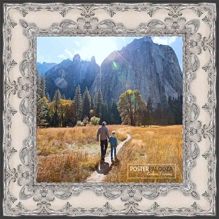 11x11 Traditional Pewter Complete Wood Square Picture Frame with UV ...