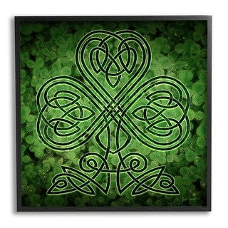 Stupell Green Celtic Shamrock Knot Framed Giclee Art Design by Brigid ...