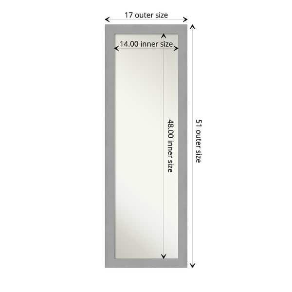 Non-Beveled Full Length On The Door Mirror - Brushed Nickel Frame ...