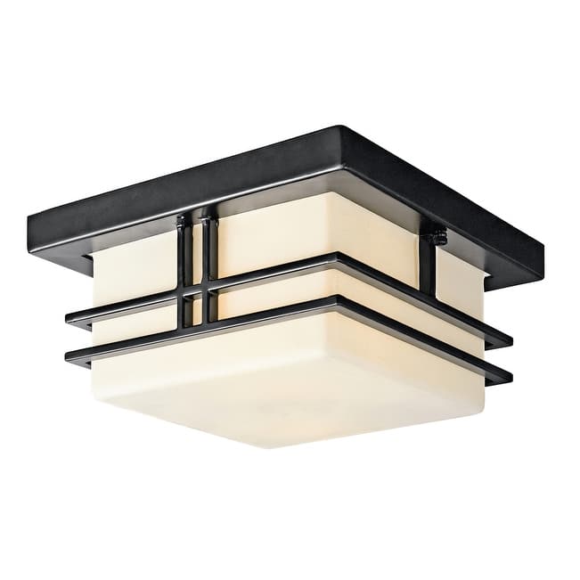 Kichler Lighting Tremillo Collection 2-light Black Outdoor Flush Mount ...