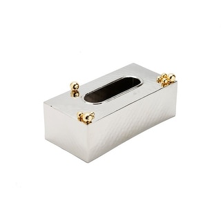 Hammered Stainless Steel Tissue Box Gold Ball design on Top - Bed Bath ...