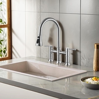 Spot-Free Stainless Steel Bridge Kitchen Faucet - Bed Bath & Beyond ...