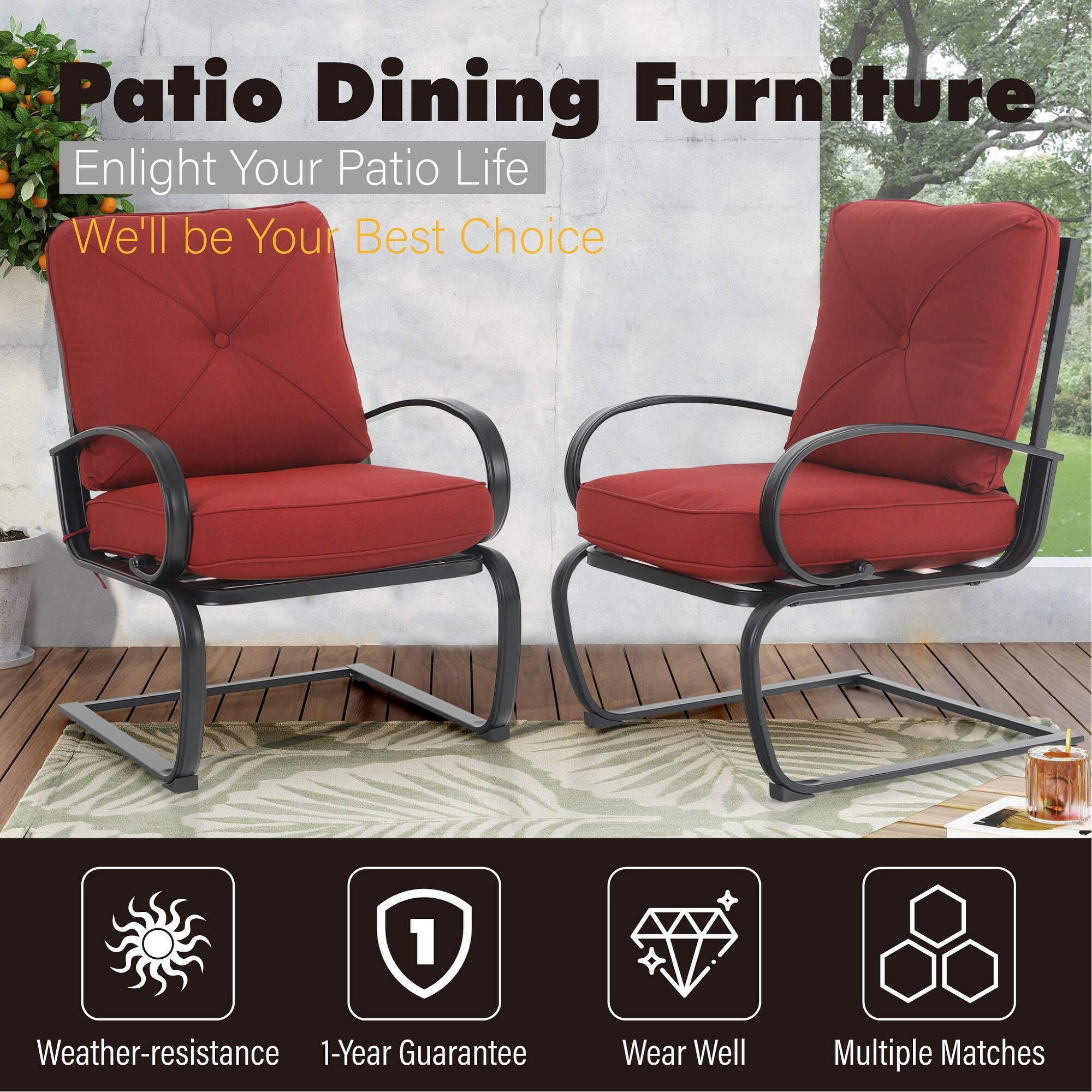 Metal spring motion dining chair store