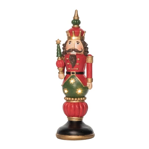 Transpac Resin 12 in. Multicolored Christmas Light Up Nutcracker - Bed ...