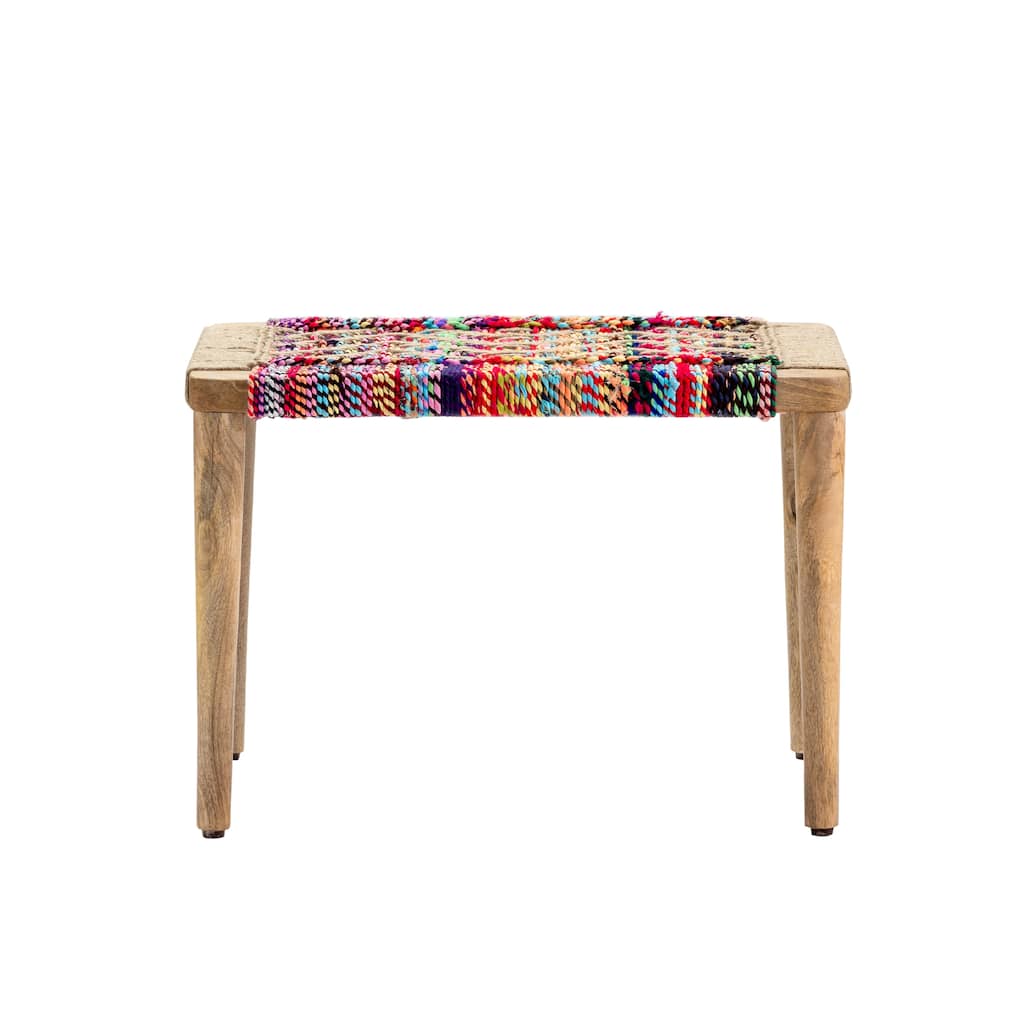 Betsy Colorful Woven Bench - Overstock - 32690827