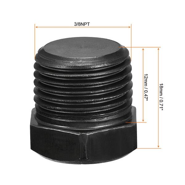 Outer Hex Head Socket Pipe Fitting Plug 4Pcs - Black - Bed Bath ...