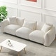 Upholstered Comfortable Soft Lamb Down White Sectional Sofa Couch with ...