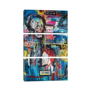 iCanvas "Never Eat Soggy Waffles" by Eddie Love 3-Piece Canvas Wall Art ...