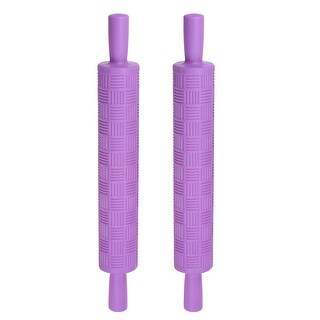 2pcs Pattern Embossed Rolling Pin PP 37cm x 5cm Strip - Purple - Bed ...