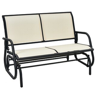 Swing Glider Chair 48 Inch Loveseat Rocker Lounge Backyard - Bed Bath ...