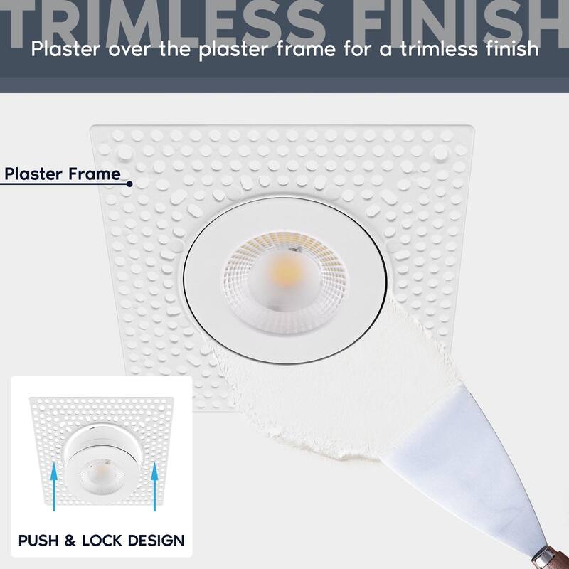 Luxrite 3 Inch Gimbal LED Trimless Recessed Light, 5CCT 2700K-5000K ...