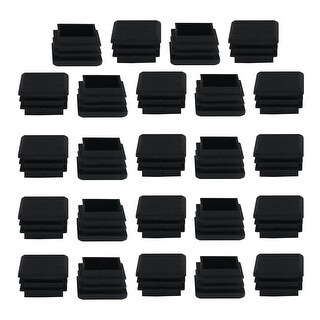 24pcs 25 x 25mm Plastic Square Tube Inserts Cover Shelves Chair Legs ...