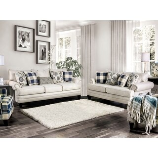 Stormy Thistle Transitional Ivory Fabric 2-Piece Living Room Set by ...