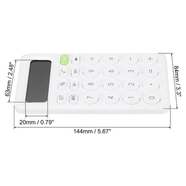 Desk Basic Cute Calculator Calculators Battery Powered 12 Digit White ...