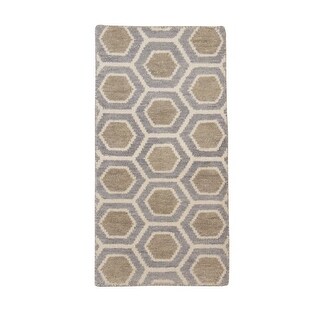 Wahi Rugs Modern Gemotrical Design Wool Hand Knotted Rug 2x4 - 2' x 4 ...