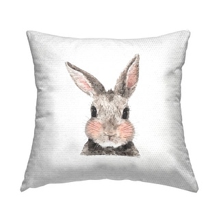 Stupell Cute Bunny Face Pink Cheeks Printed Outdoor Throw Pillow Design ...