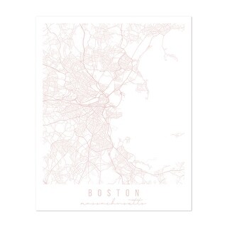 Boston Massachusetts Maps Minimal Art Print/Poster - Bed Bath & Beyond ...