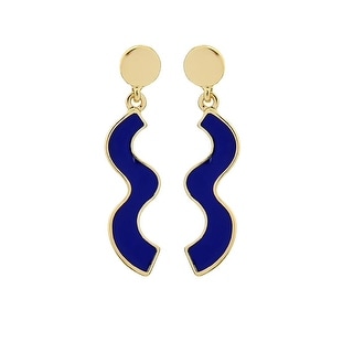 Goldtone And Navy Blue Squiggle Drop Earrings - Bed Bath & Beyond ...