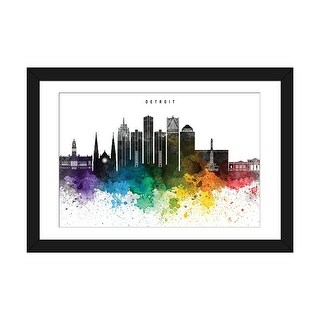 iCanvas "Detroit Skyline Rainbow Style" by WallDecorAddict - Bed Bath ...
