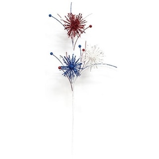 Red White and Blue Firework Blooms and Berries Spray for Festive Floral ...