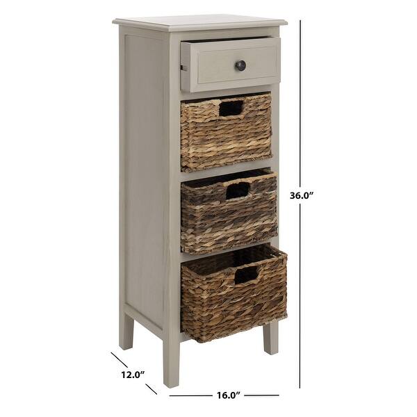 Michaela Coastal Vintage Grey 4-drawer Side Table - Bed Bath & Beyond ...