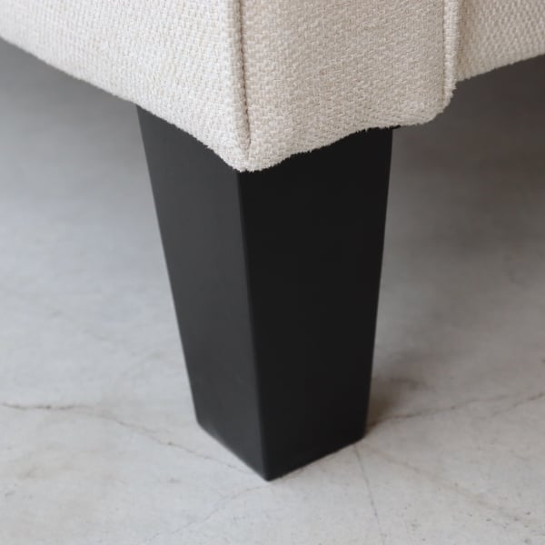 Spring Pocket Coil Foam Fabric Upholstered Foot Stool Rubberwood Legs ...