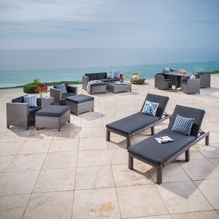 Puerta Outdoor 17-piece Wicker Patio Set with Cushions by Christopher ...