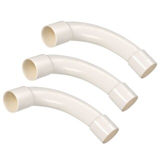 PVC Water Pipe Elbow Fitting 40mm ID 240mm Length Tube Adapter, White ...