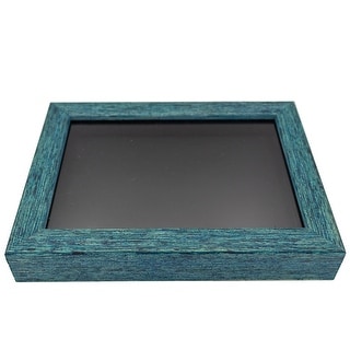 Rustic Blue 4x4 Wood Shadow Box with Black Acid-Free Backing - With 5/8 ...