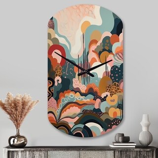 Pink Green Minimalism Explosion II - Abstract Minimalism Wall Clock in ...