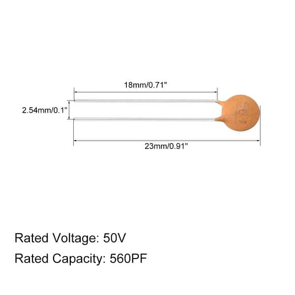 Ceramic Capacitor 50V 560PF DIP Disc Capacitors for DIY Electronic ...