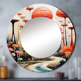 Designart "Colorful Mid Century Midcentury Mushroom Dreams II" Mid ...