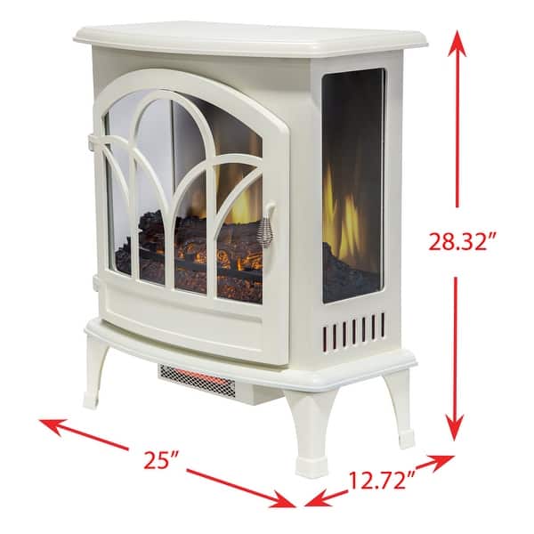 Muskoka 25-in Curved Front Infrared Panoramic Electric Stove in White ...