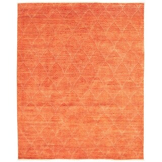 ECARPETGALLERY Hand-knotted 18/20 Pak Finest Copper Wool Rug - 8'0 x 9 ...