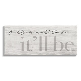 Stupell Meant to Be It'll Be Phrase Rustic Pattern Canvas Wall Art ...