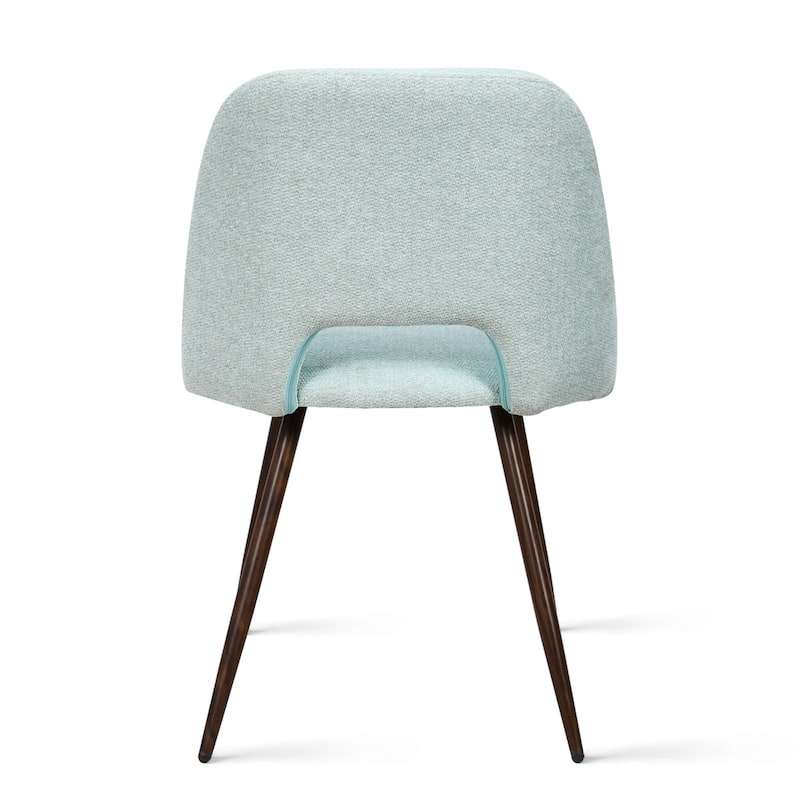 Upholstered Cutout Back Dining Chair with Walnut Leg(Set of 4 ...